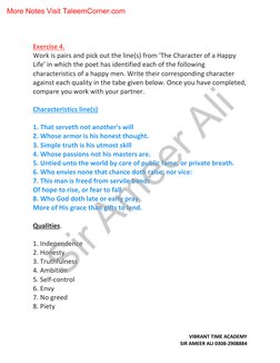 Class 11 English Poetry Notes | PDF