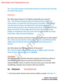 Class 11 English Poetry Notes | PDF