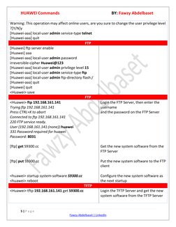 Huawei Switch CLI Command Guide | PDF | File Transfer Protocol | Networking Standards