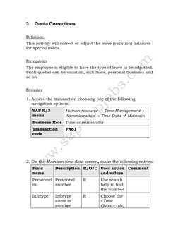 HR TM User Manual - Time Evaluation | PDF | Employment | Payroll