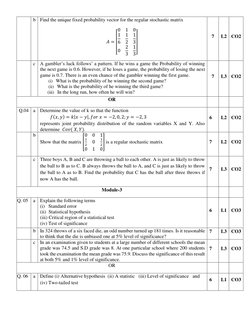 3rd Sem Mathematics Model Question Paper 2 For BCS301 | PDF