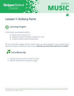Unit 3 - Form | PDF | Songs | Song Structure