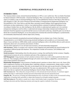 Emotional Intelligence Scale Overview | PDF | Emotional Intelligence ...