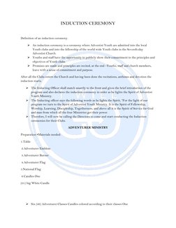 Pathfinder Induction Ceremony Guide | PDF | Seventh Day Adventist ...