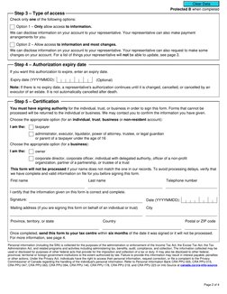 CRA AUT-01 Form for Representative Access | PDF | Business | Government