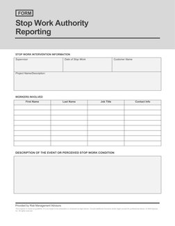 Sample Stop Work Authority Program | PDF | Safety | Employment