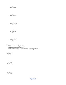 Grade 8 Fractions Practice Workbook | PDF | Decimal | Elementary ...