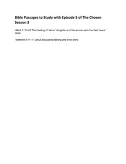 The Chosen Season 3 Discussion Guide | PDF | Jesus | Disciple ...