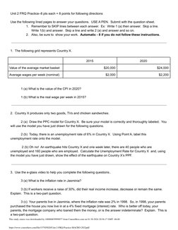 Unit 2 FRQ Practice for AP Macroeconomics | PDF | Inflation | Consumer ...