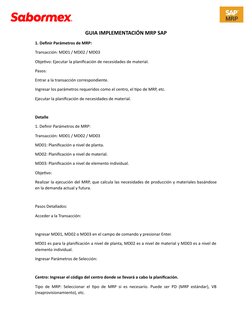 Guía de Implementación MRP en SAP | PDF | Planificación | Informática