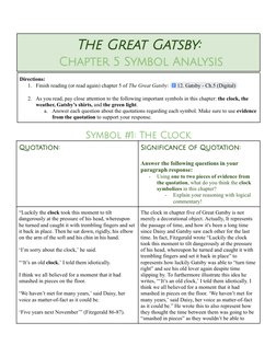 Chapter 5 Symbolism in The Great Gatsby | PDF | The Great Gatsby