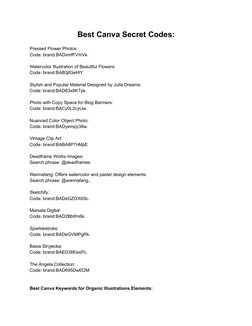 Best Canva Secret Codes for Elements | PDF | Drawing | Pattern