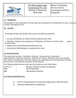 Deck Slab Construction Methodology | PDF | Concrete | Building Engineering