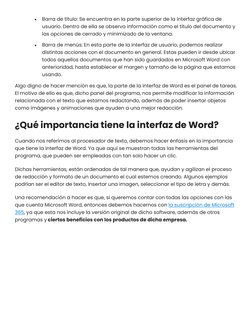Partes y funciones de la interfaz de Word | PDF | Microsoft Word ...