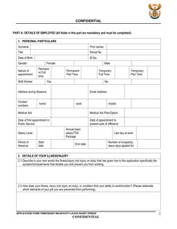 Temporary Incapacity Leave Application Form | PDF | Informed Consent ...