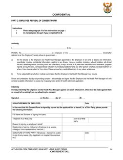 Temporary Incapacity Leave Application Form | PDF | Informed Consent ...