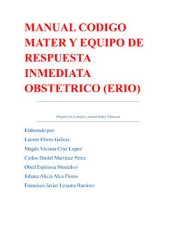 Manual del Código Mater y ERIO | PDF | Hospital | Reanimación ...
