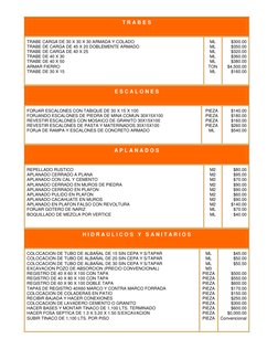Precios de Mano de Obra 2025 | PDF | Hormigón | Elementos arquitectónicos