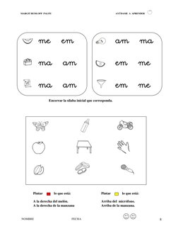 Actividades con sílabas ma me mi mo mu | PDF