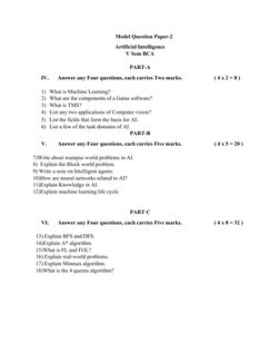 BCA 5th Sem AI Model Question Papers | PDF | Artificial Intelligence ...