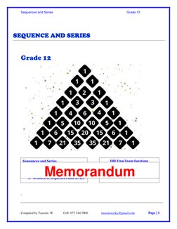 Grade 12 Sequences and Series Guide | PDF | Mathematics