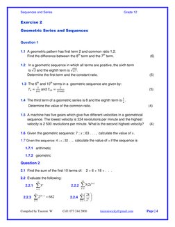 Grade 12 Sequences and Series Guide | PDF | Mathematics | Mathematical ...