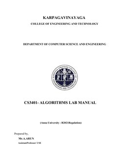 CS3401 Algorithm Lab Manual | PDF