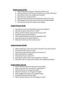 War Horse Chapter Questions Guide | PDF | Sports & Recreation