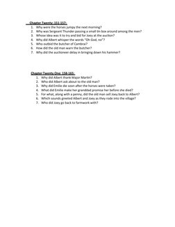 War Horse Chapter Questions Guide | PDF | Sports & Recreation