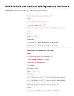 Grade 9 Math Problems with Solutions | PDF | Area | Triangle