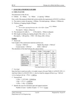 Ribbed Slab Floor System Design | PDF | Structural Load | Architectural ...