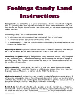 Feelings Candy Land Therapy Game | PDF | Feeling | Cognition