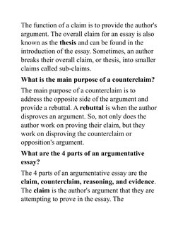 Understanding Claims and Counterclaims | PDF | Argument | Essays