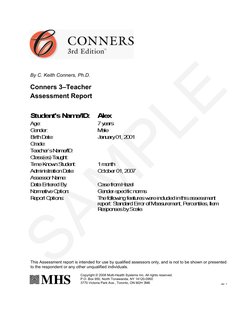 Conners 3 - Sample Test Report | PDF | Diagnostic And Statistical ...