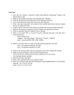 Data Science Question Bank | PDF | Machine Learning | Python ...