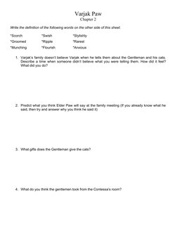 Varjak Paw Booklet | PDF