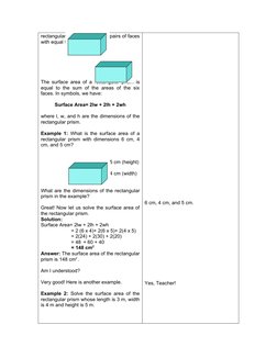 Grade 6 Lesson Plan: Surface Area | PDF | Area | Length
