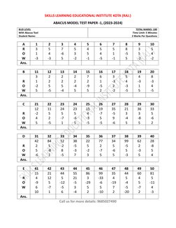 Abacus Model Test Papers 2023-2024 | PDF