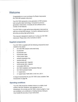 DA 7250 NIR Analyzer User Manual | PDF | Microsoft Windows | Calibration