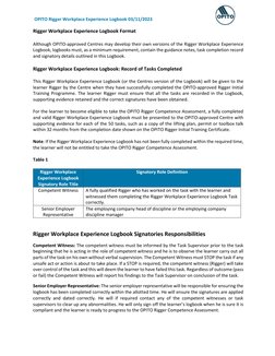 OPITO Rigger Experience Logbook Guide | PDF | Rigging | Occupational ...