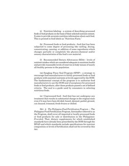 Philippine Food Fortification Act 2000 | PDF | Nutrients | Nutrition