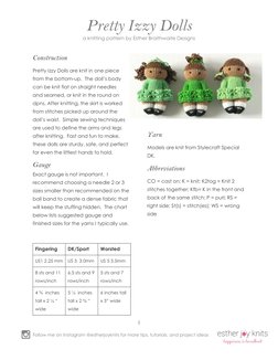 Free Izzy Doll Knitting Pattern PDF | PDF | Knitting | Gauge (Knitting)