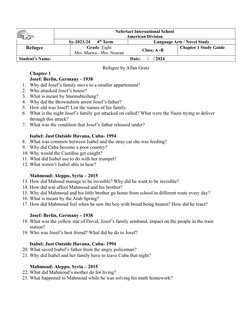 Refugee Study Guide: Chapters 1-2 | PDF
