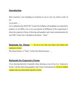 CSEC Visual Arts Reflective Journal | PDF | Drawing | Composition ...