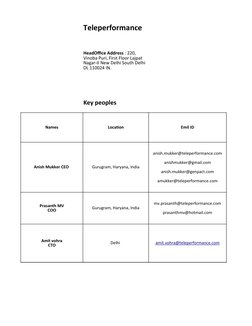 Teleperformance Locations and Contacts | PDF