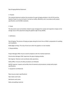 Pipe Stringing Procedure Overview | PDF | Pipe (Fluid Conveyance ...