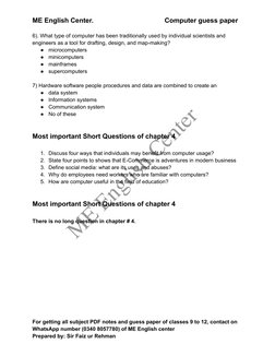 Class 11 Computer Guess Paper 2025 | PDF | Computer Network | World ...