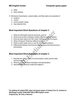 Class 11 Computer Guess Paper 2025 | PDF | Computer Network | World ...