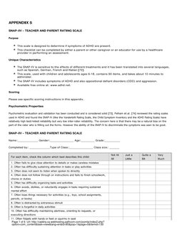 SNAP-IV ADHD Rating Scale Overview | PDF | Mental Disorder | Attention ...