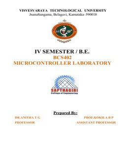 VTU Microcontroller Lab Manual 2023-24 | PDF | Engineering | Science